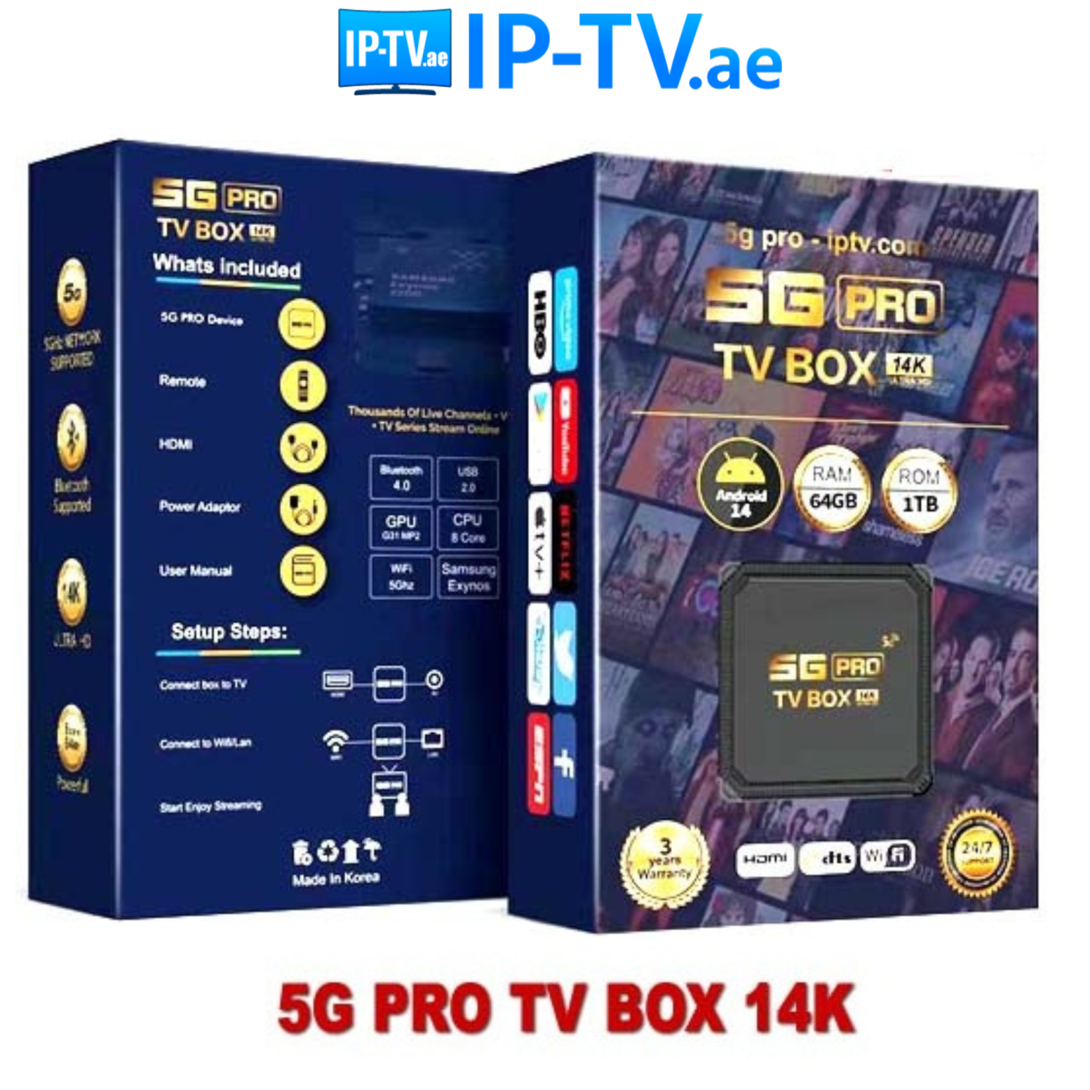 5G Pro Android IPTV Box | 64GB RAM, 1TB ROM | Ultimate 4K UHD Streaming ...